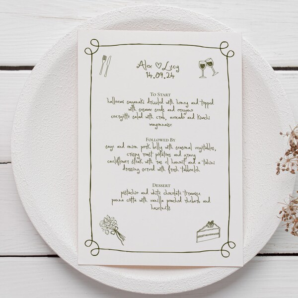 Vintage Wedding Menu - Etsy