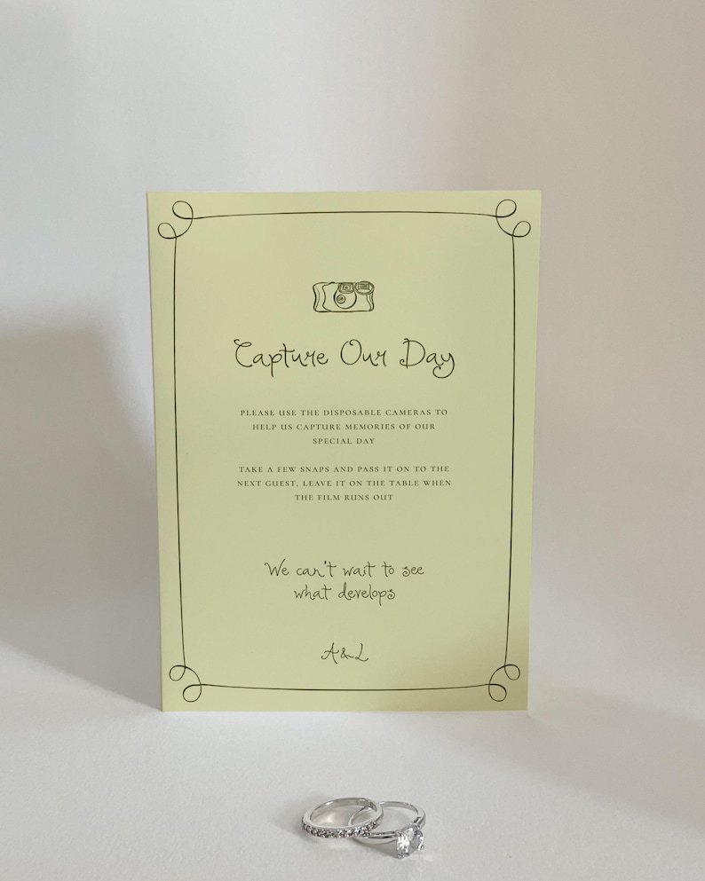 Disposable Camera Sign Template | Hand Drawn Interactive Wedding Sign ...