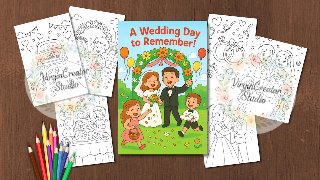 Wedding Coloring Book for Kids | Printable Activity Book | Fun Wedding ...