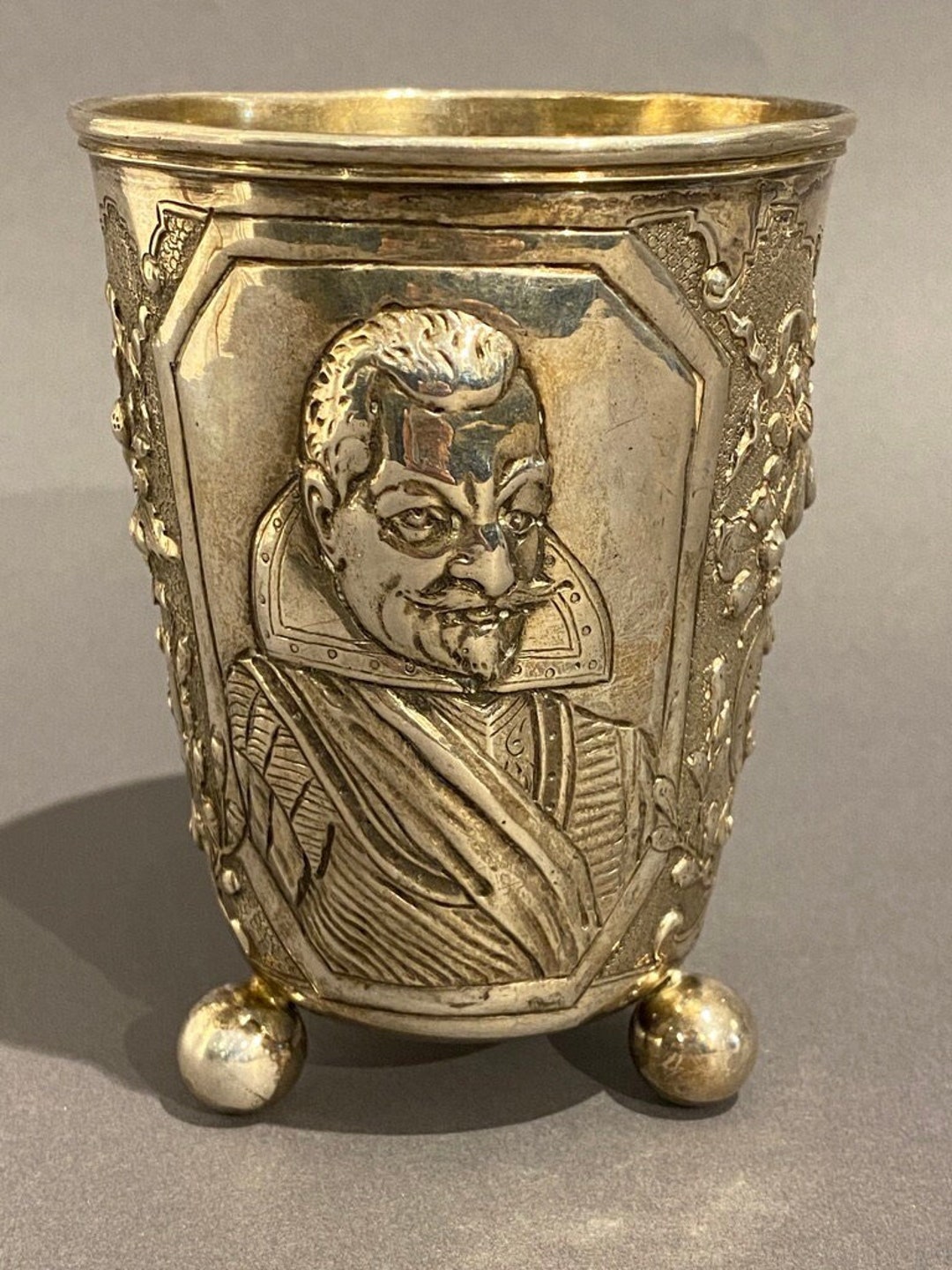 Ball-foot Ceremonial Beaker Made of Silver With a Depiction of ...