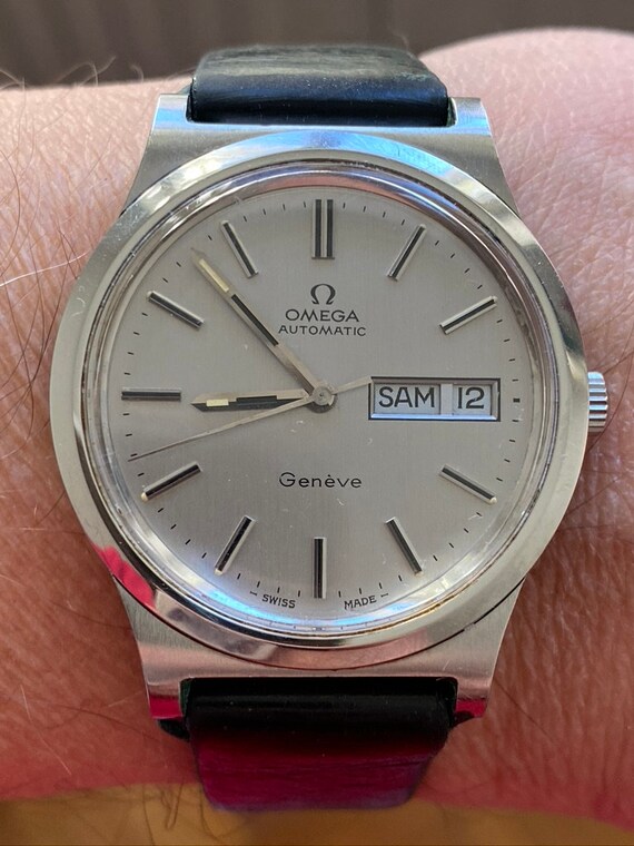 Omega Geneve Tag Date steel case onyx indices natostr… - Gem