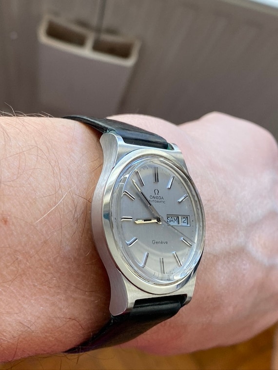 Omega Geneve Tag Date steel case onyx indices natostr… - Gem