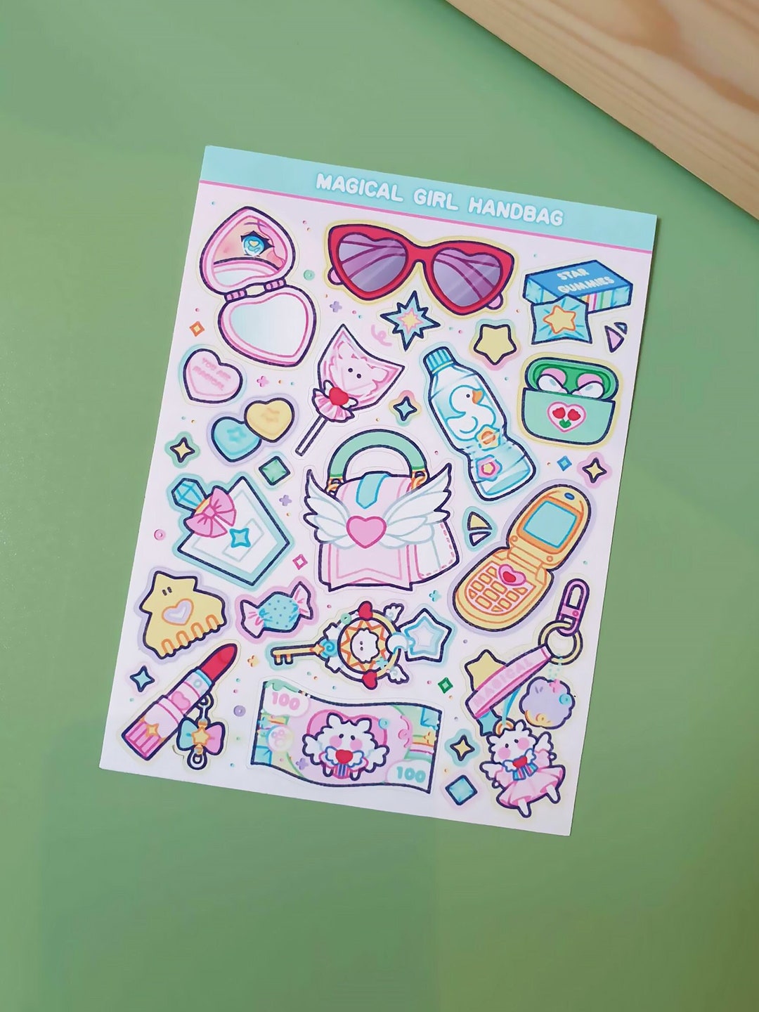 Magical Girl Handbag | Cute Waterproof Handmade Dreamy Sticker Sheet ...