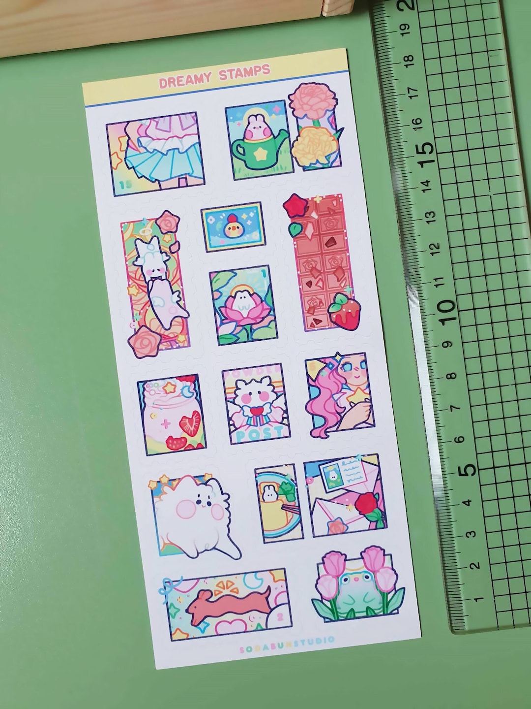 Dreamy Stamps | Cute Waterproof Handmade Dreamy Sticker Sheet | Kawaii ...
