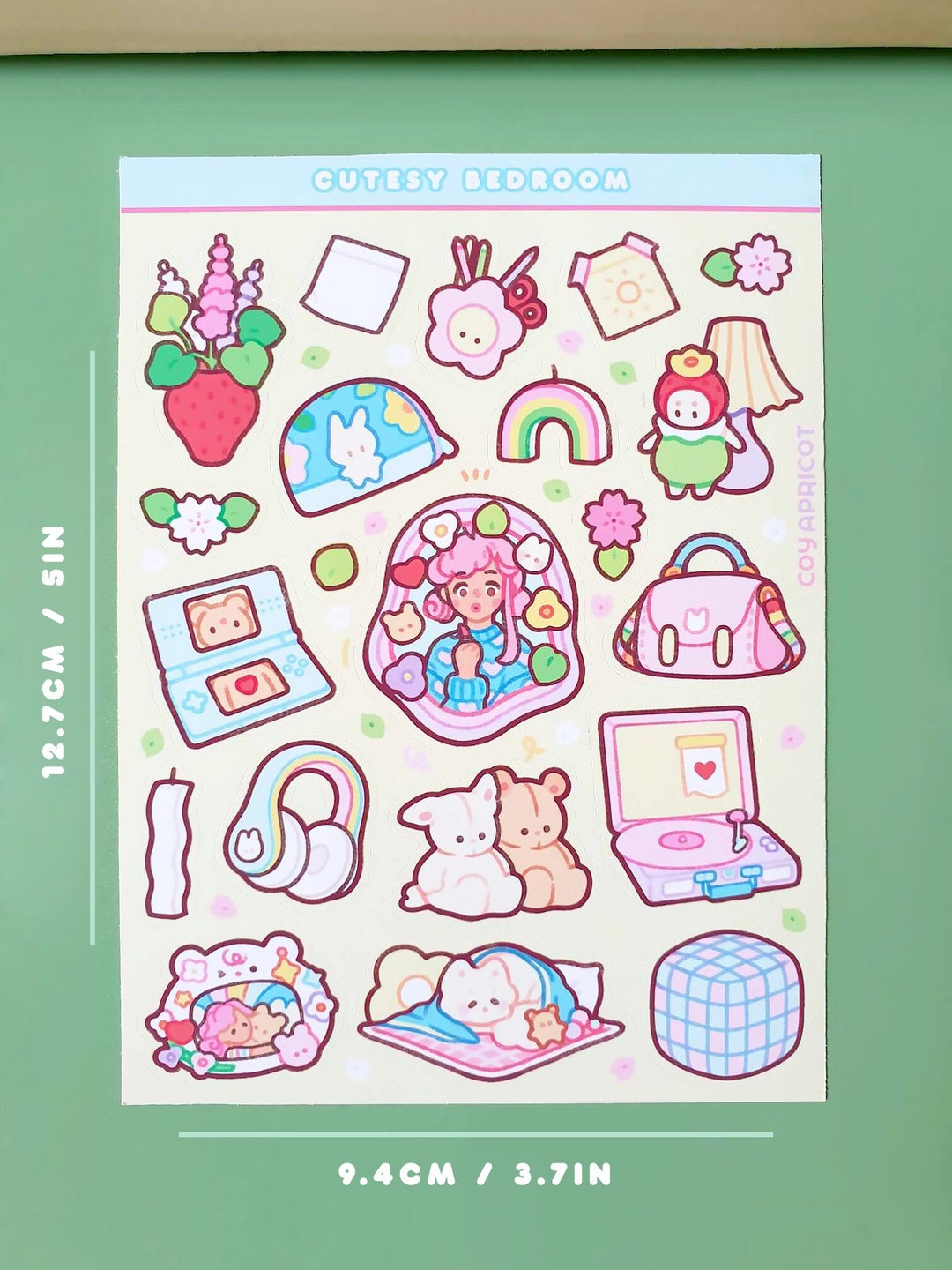 Cutesy Bedroom | Cute Waterproof Handmade Spring Sticker Sheet | Kawaii ...