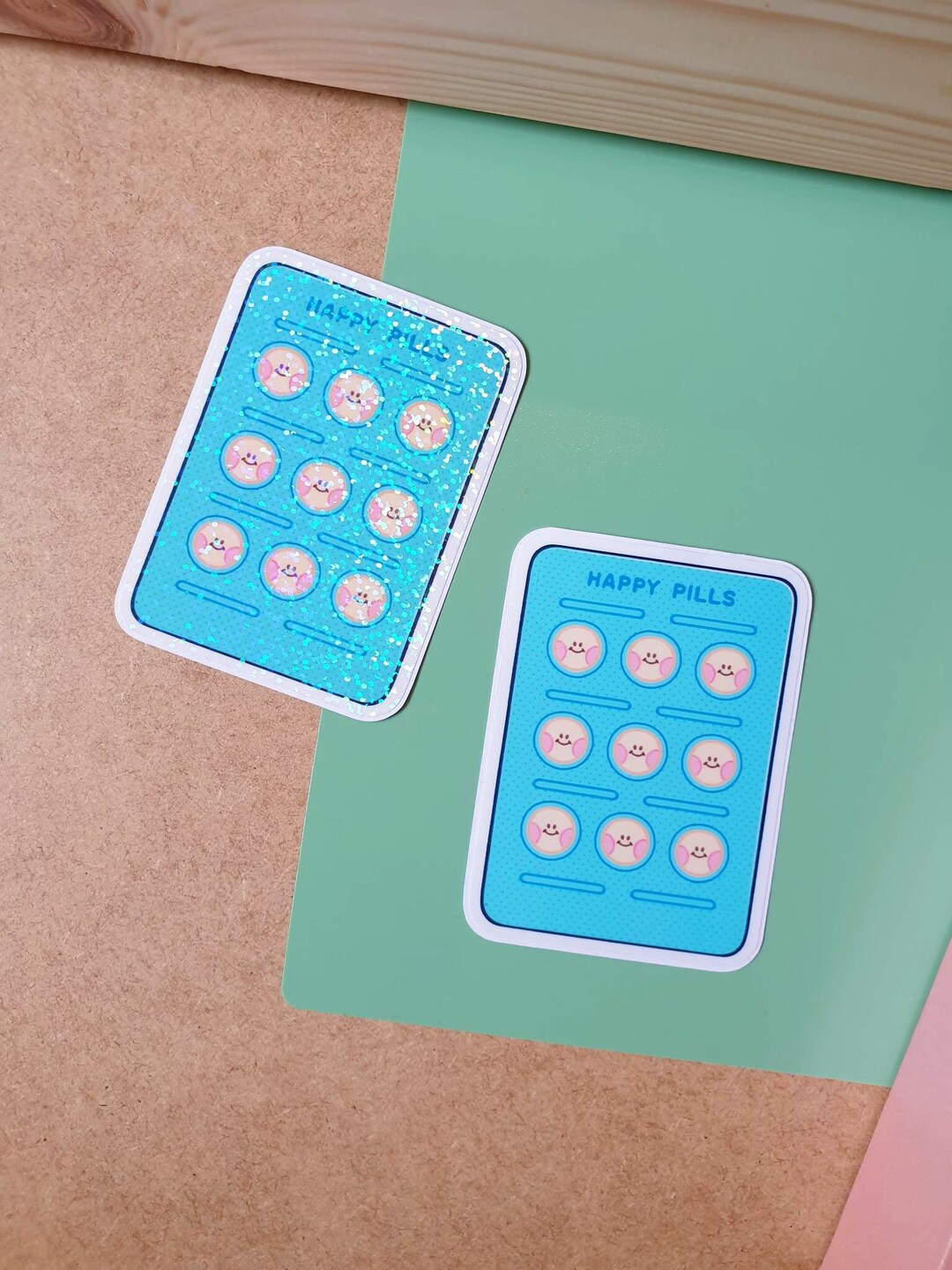 Happy Pills | Cute Waterproof Handmade Mental Health Vinyl Die-cut ...
