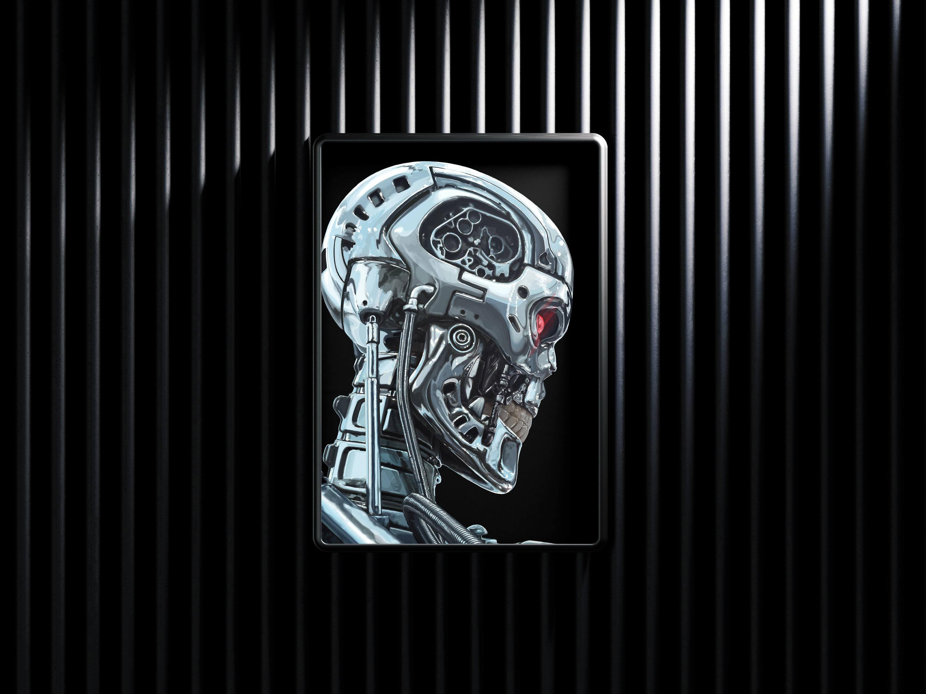 Terminator Art T800 Endoskeleton Art Print Terminator 2 Poster Scifi ...