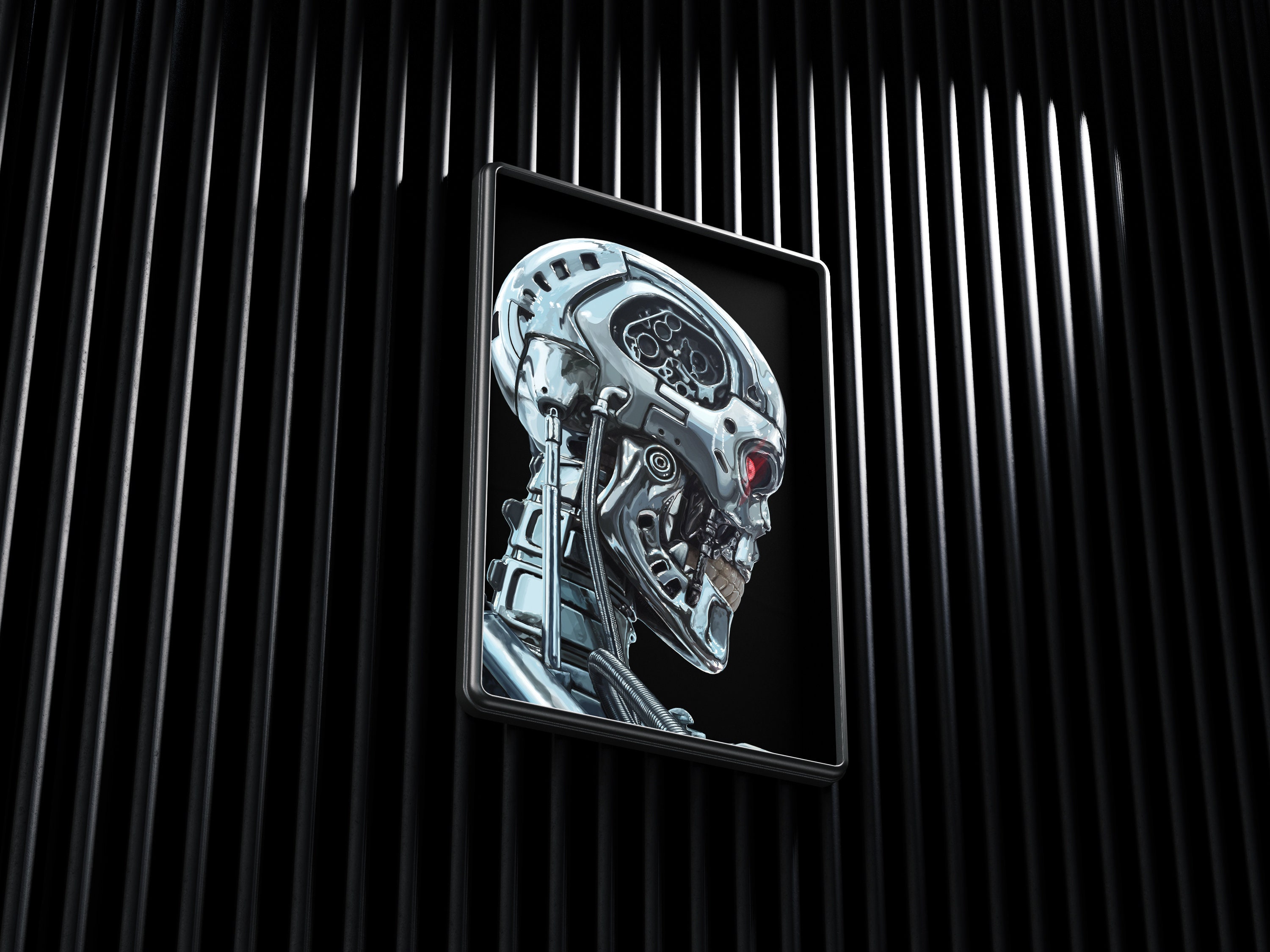 Terminator Art T800 Endoskeleton Art Print Terminator 2 Poster Scifi ...