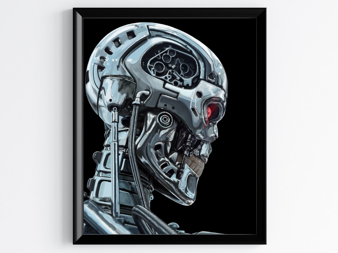 Terminator Art T800 Endoskeleton Art Print Terminator 2 Poster Scifi ...