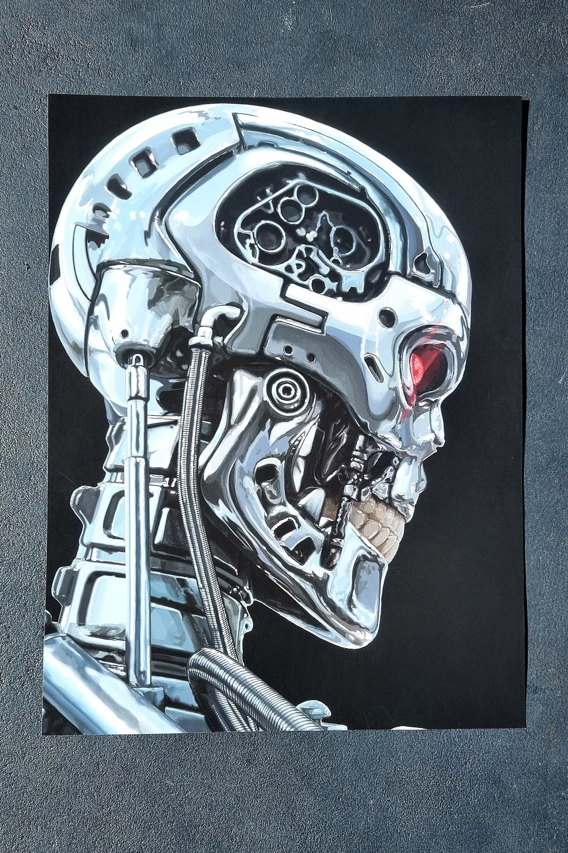 Terminator Art T800 Endoskeleton Art Print Terminator 2 Poster Scifi ...