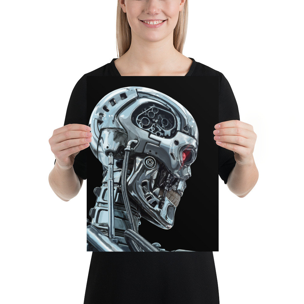 Terminator Art T800 Endoskeleton Art Print Terminator 2 Poster Scifi ...