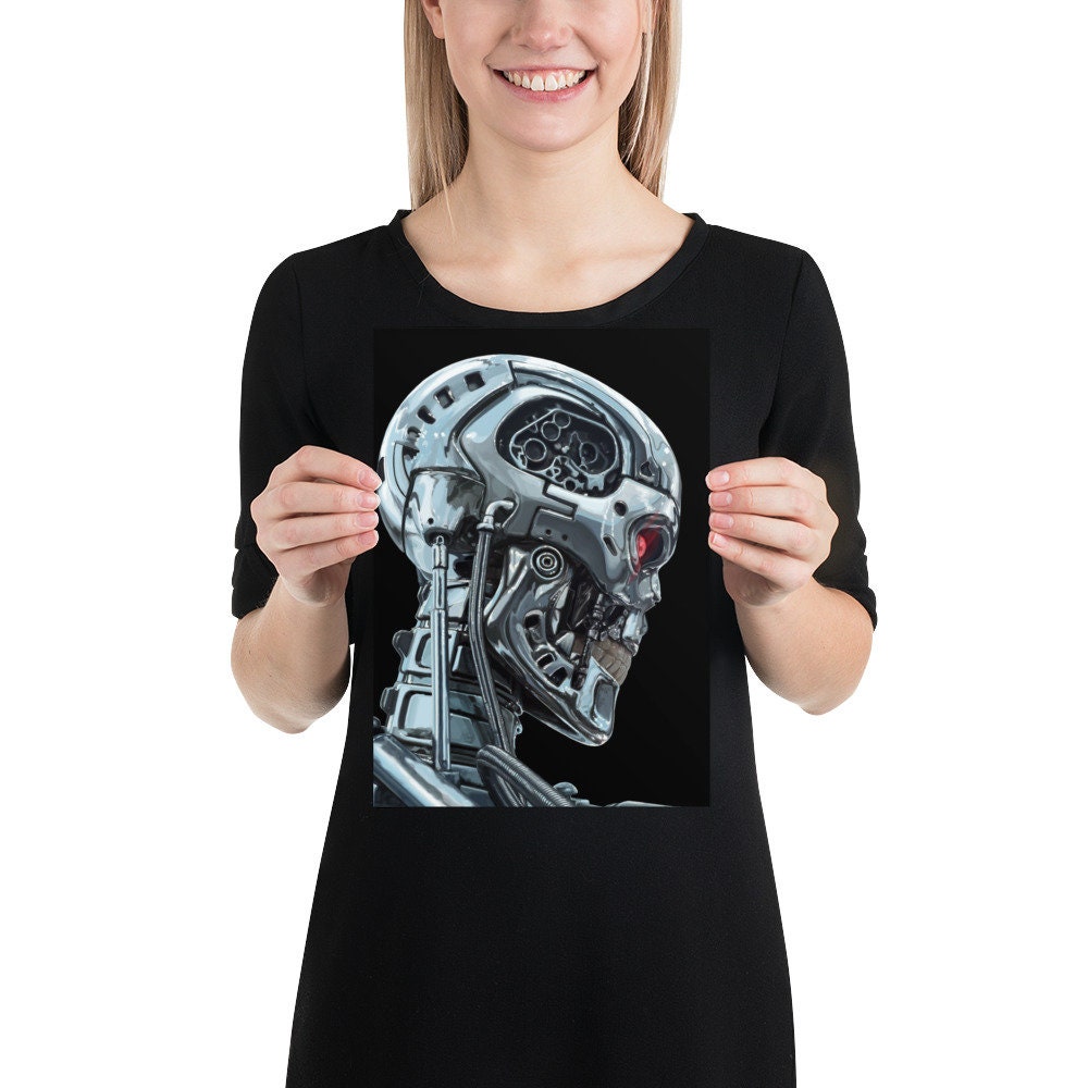 Terminator Art T800 Endoskeleton Art Print Terminator 2 Poster Scifi ...