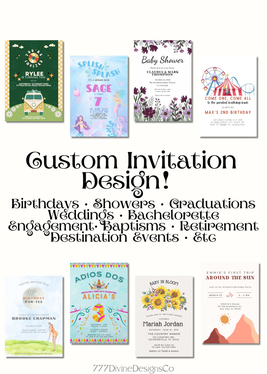 Custom Party Invitations Lets Create Made to Order Invitations Comes ...
