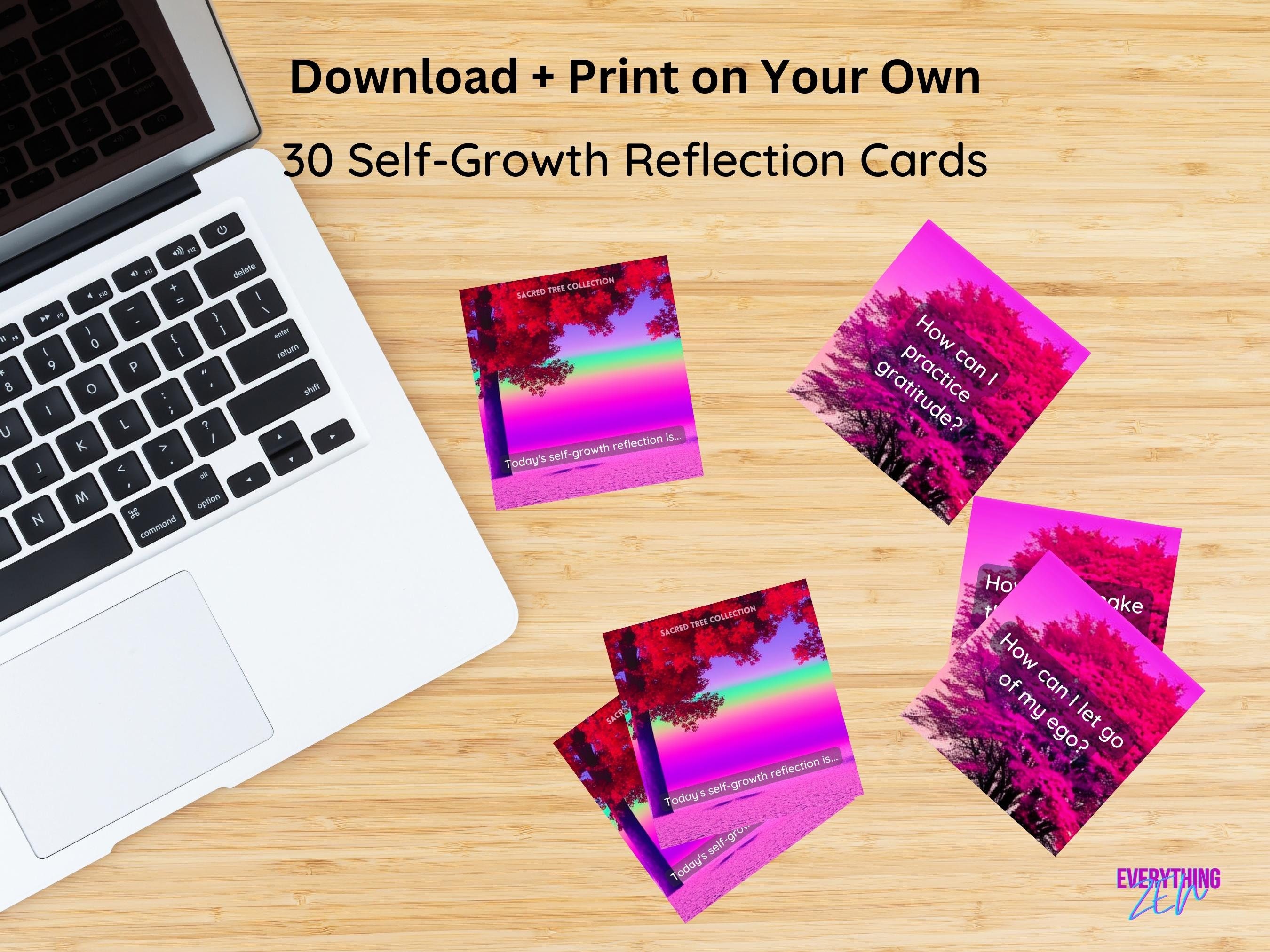 Printable Cards for Reflection, Self-growth Journaling Prompts ...