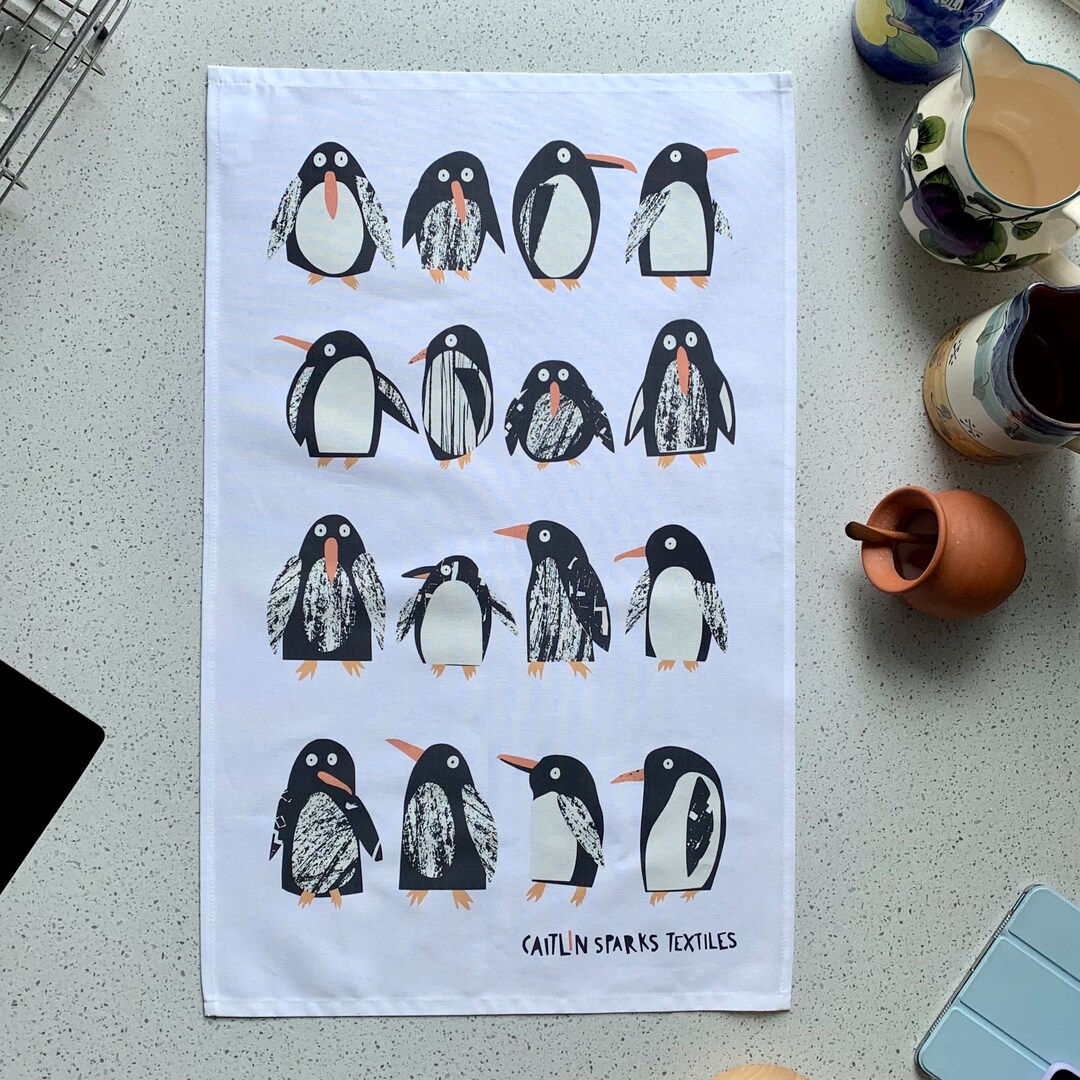 Penguin Tea Towel - 100% Organic Cotton - Etsy