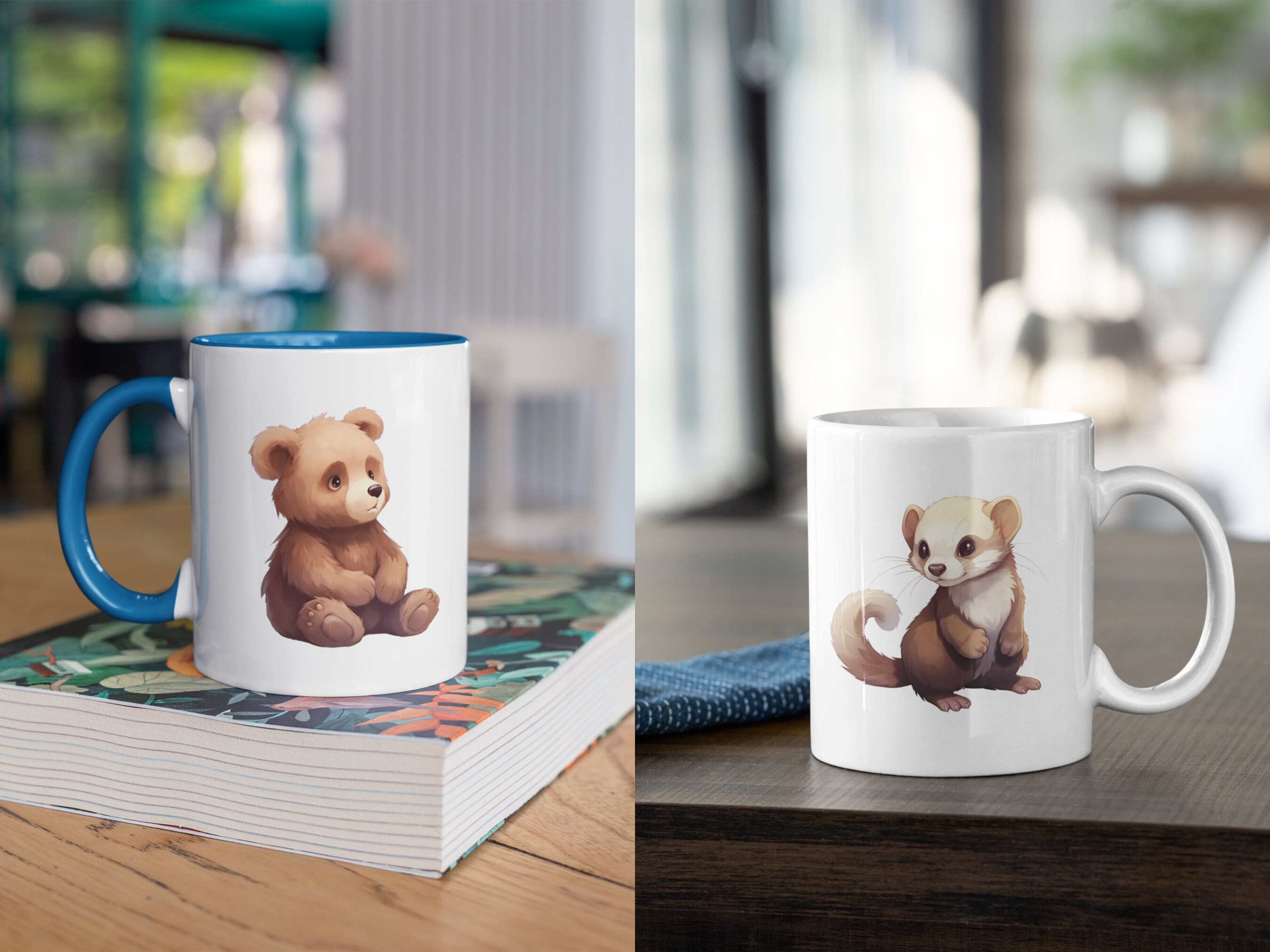 Whimsical Cute Animal Collection: PSD & PNG Files Power up - Etsy