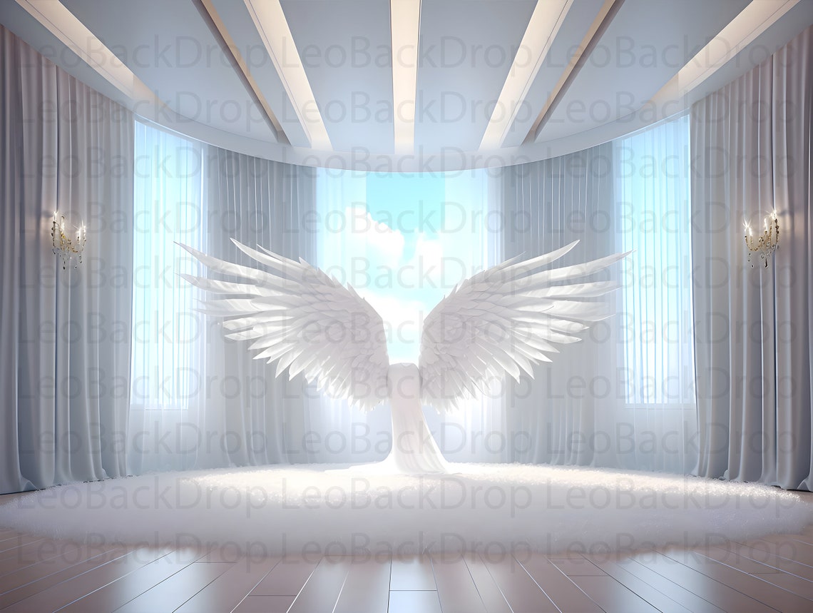 Angel Wings Photo Backdrop Overlay, Dreamlike Architecture, Heavenly ...