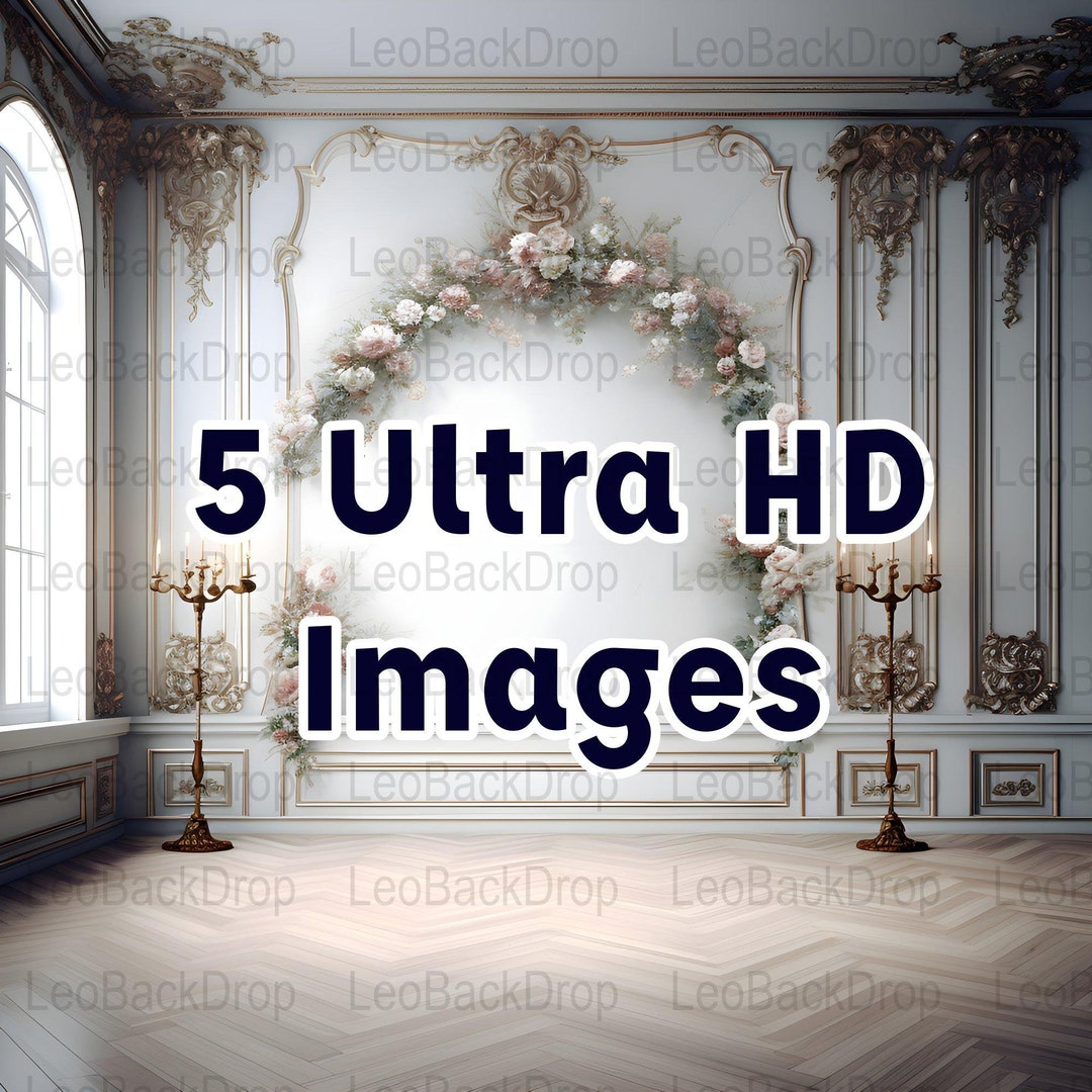 Photography Backdrop Minimalism: Floral Walls and Chandeliers, 5 Image ...