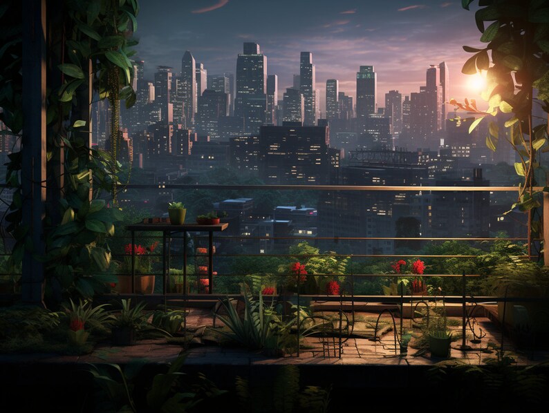 Urban Jungle Open Space Backdrop, High-resolution Digital Image ...