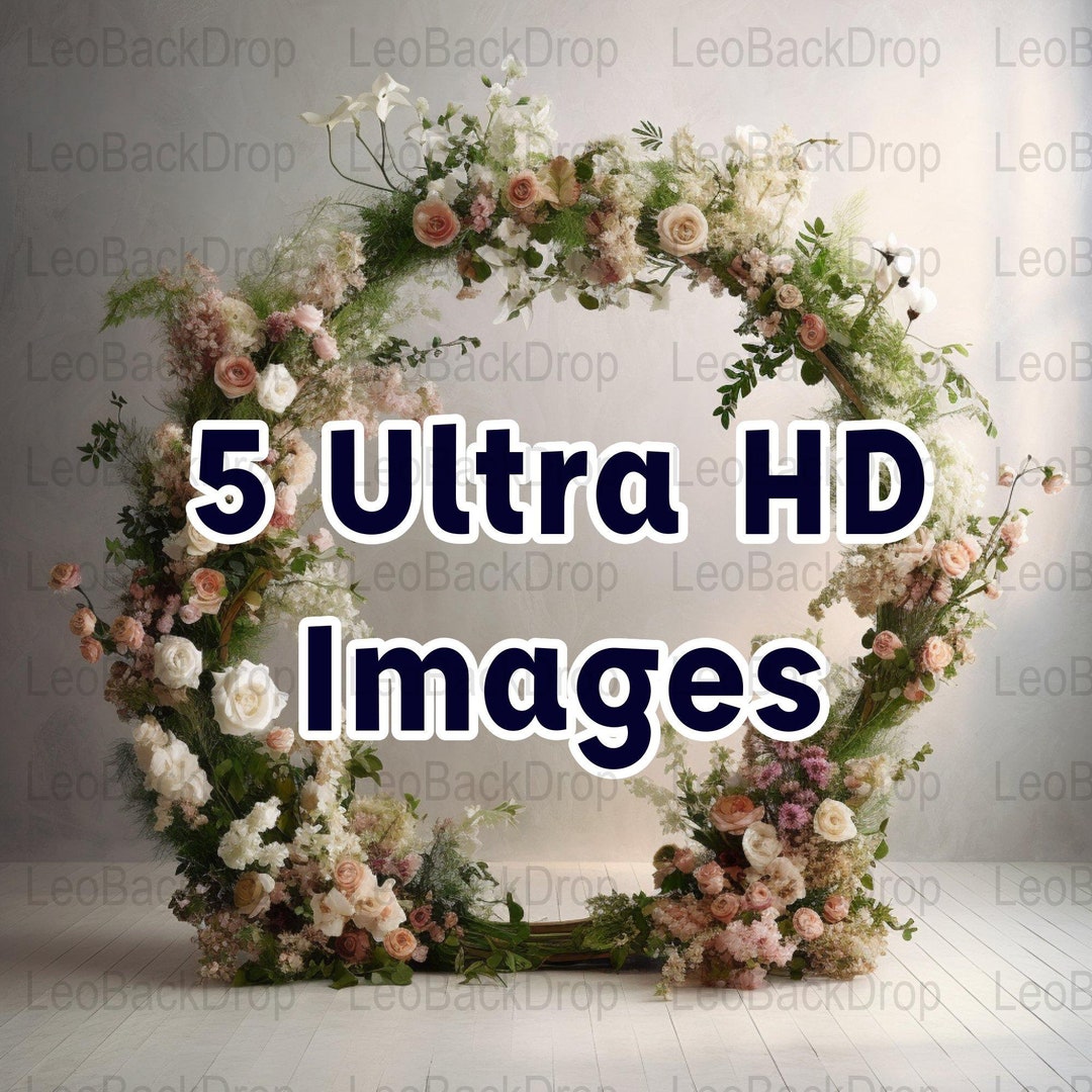 Floral Hoop Photography Backdrops, Circular Floral Display, Luminous ...