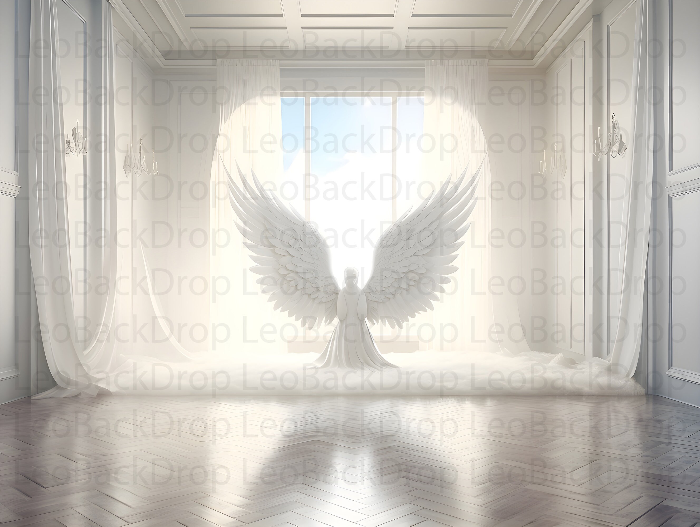 Angel Wings Photo Backdrop Overlay, Dreamlike Architecture, Heavenly ...