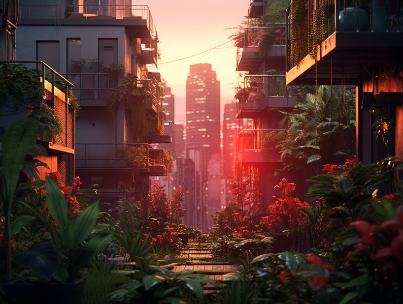 Urban Jungle Open Space Backdrop, High-resolution Digital Image ...