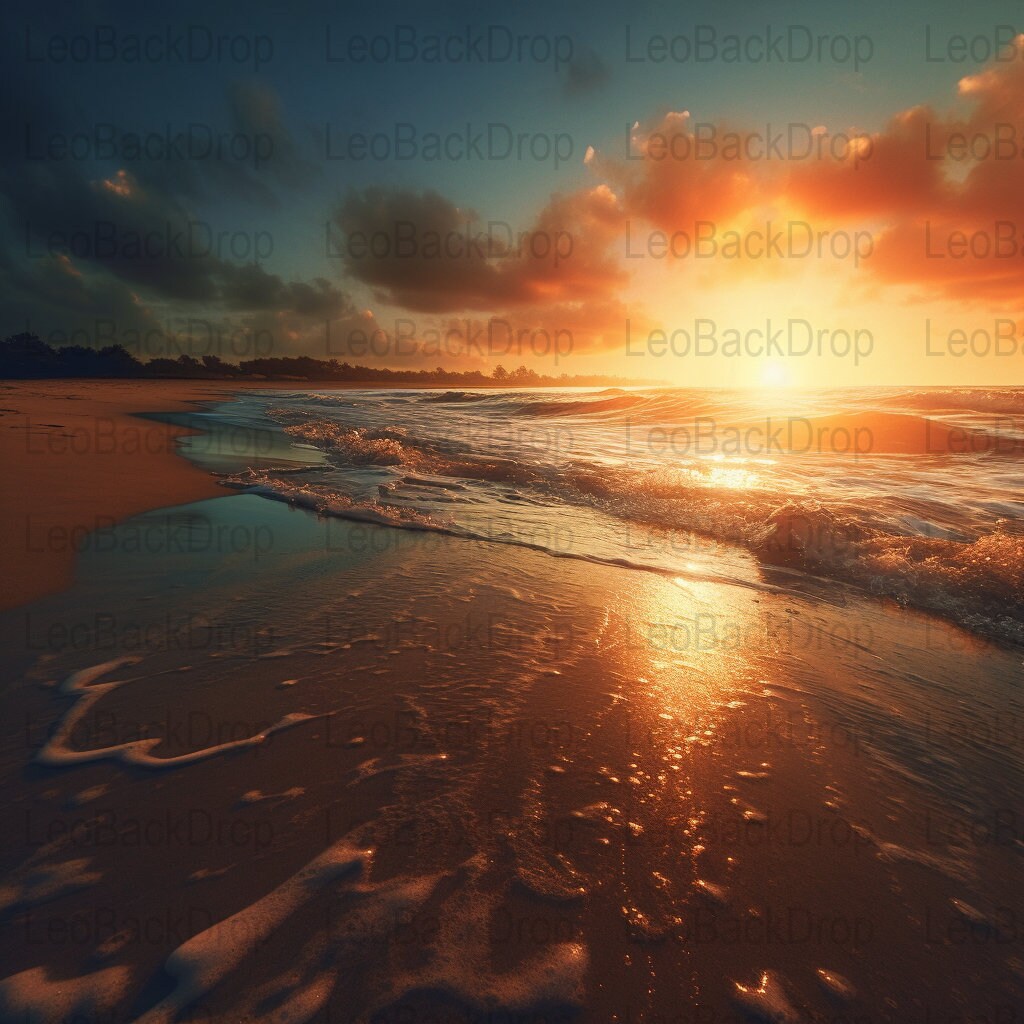 Beach Sunset Backdrop Pack 2, High Resolution, Digital Photography ...