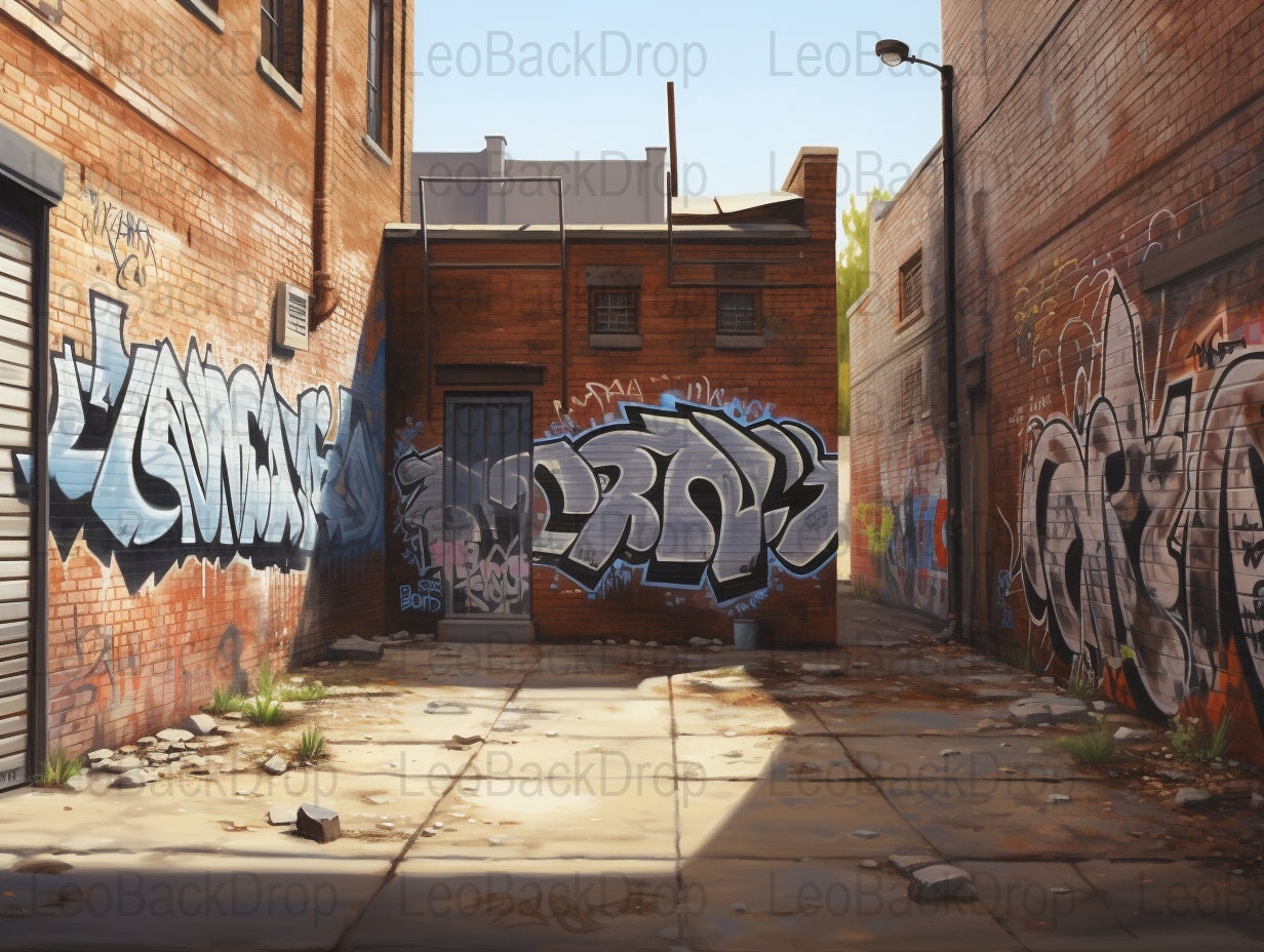 Urban Graffiti Street Backdrop, High-resolution Digital Image, Colorful ...