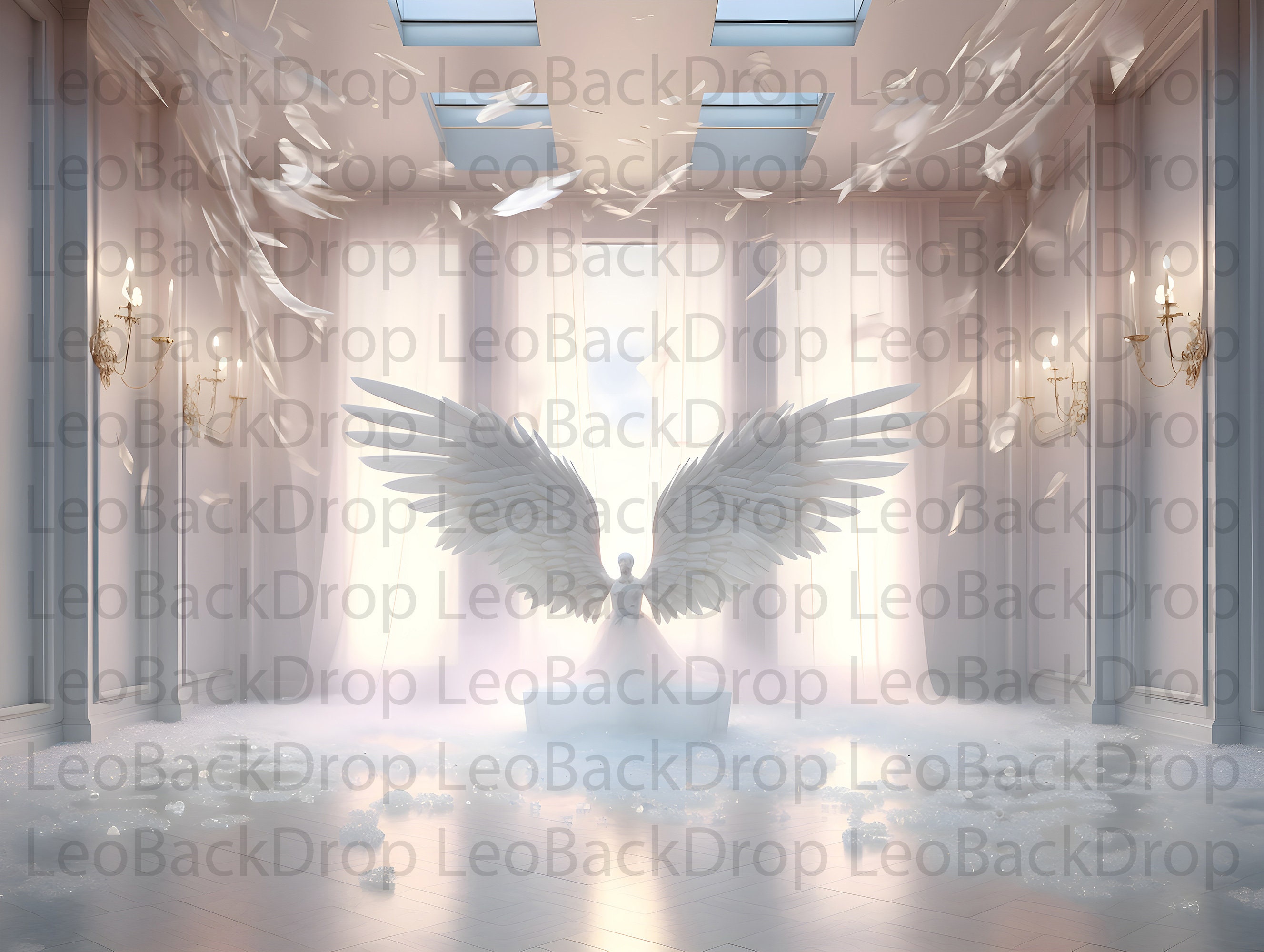Angel Wings Photo Backdrop Overlay, Dreamlike Architecture, Heavenly ...