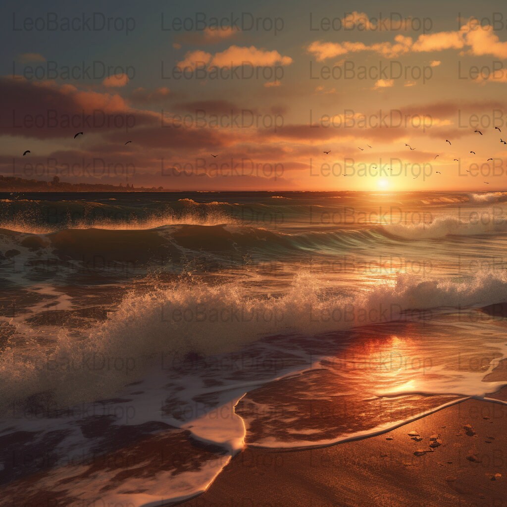 Beach Sunset Backdrop Pack 2, High Resolution, Digital Photography ...