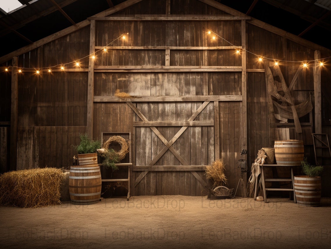 Rustic Barn Backdrop, Cinematic Lighting Overlay, High-resolution ...