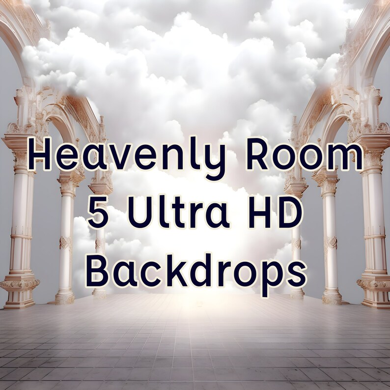 Heavenly Cloudy Digital Backgrounds, Dreamy Palace Interiors, Ethereal ...
