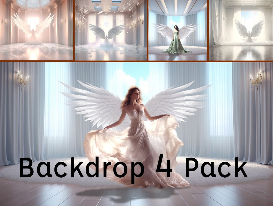 Angel Wings Photo Backdrop Overlay, Dreamlike Architecture, Heavenly ...