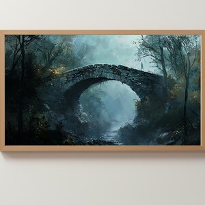 Spooky Bridge Dark Ravine I Spooky Oil Painting - Etsy