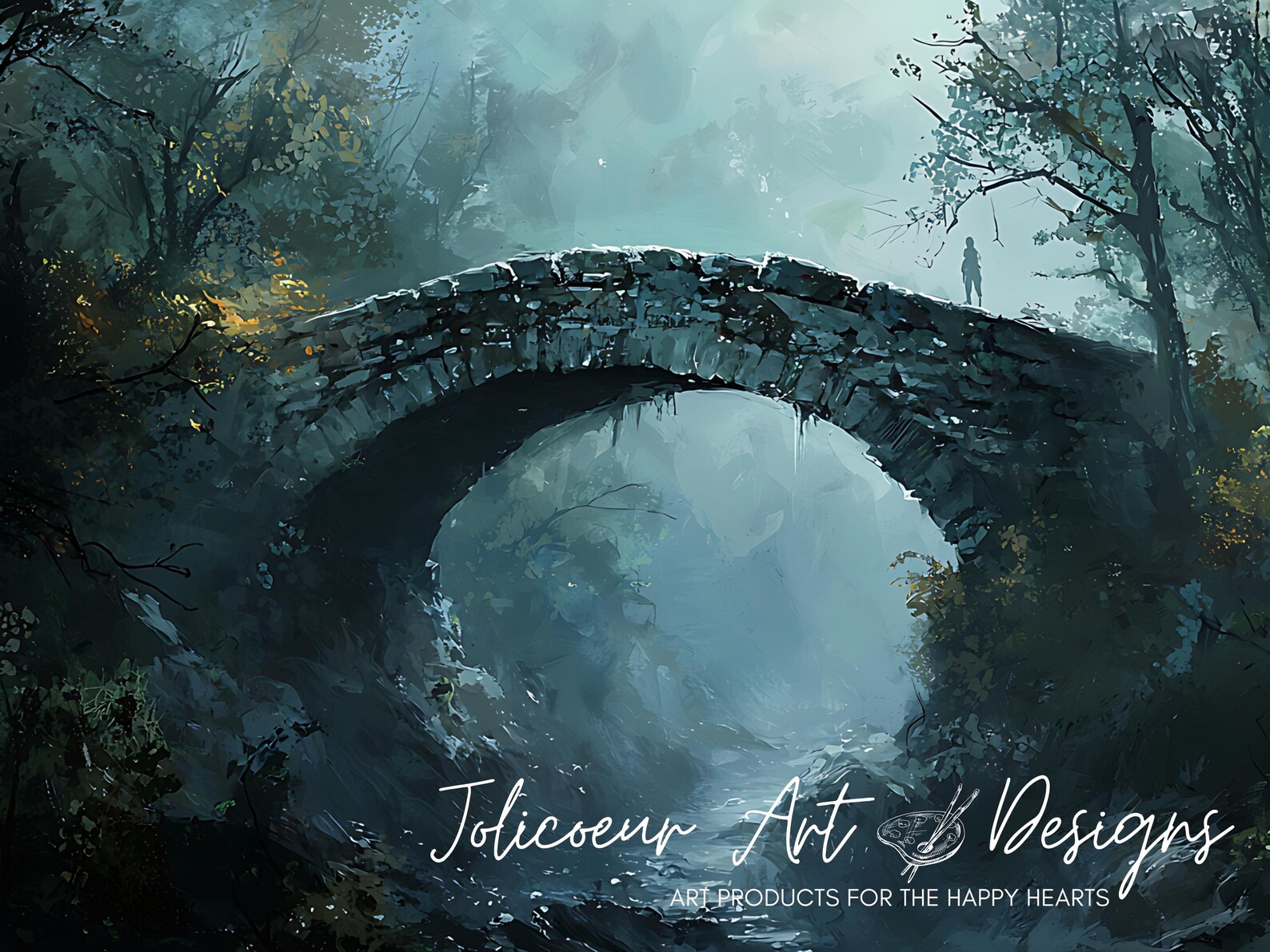 Spooky Bridge Dark Ravine I Spooky Oil Painting - Etsy