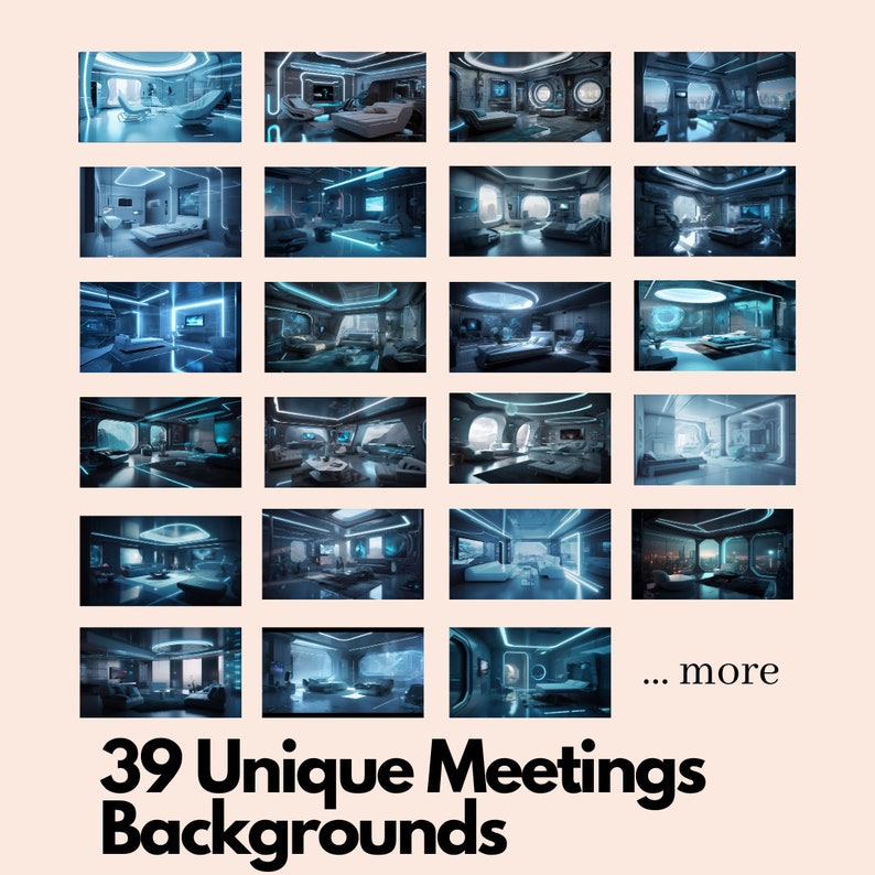 39 Virtual Backgrounds Futuristic Backdrops for MS Teams Zoom - Etsy