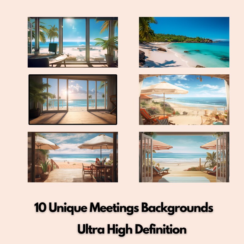10 Summer Virtual Backgrounds Bundle Realistic Backdrops MS - Etsy