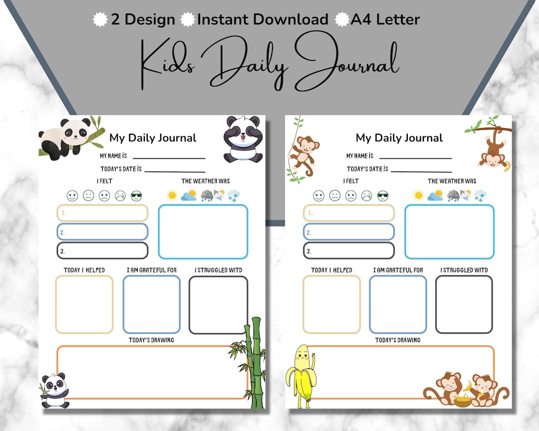 Kids Daily Journal Printable Journal for Kids Diary for Children Kids ...