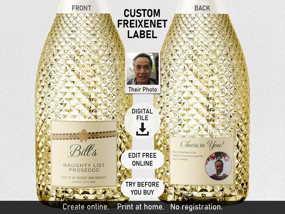 Custom Secret Santa Photo Label Personalized Freixenet - Etsy