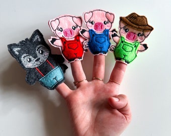 5 Little Monkeys Jumping on the Bed Felt Finger Puppet Story Bag ...
