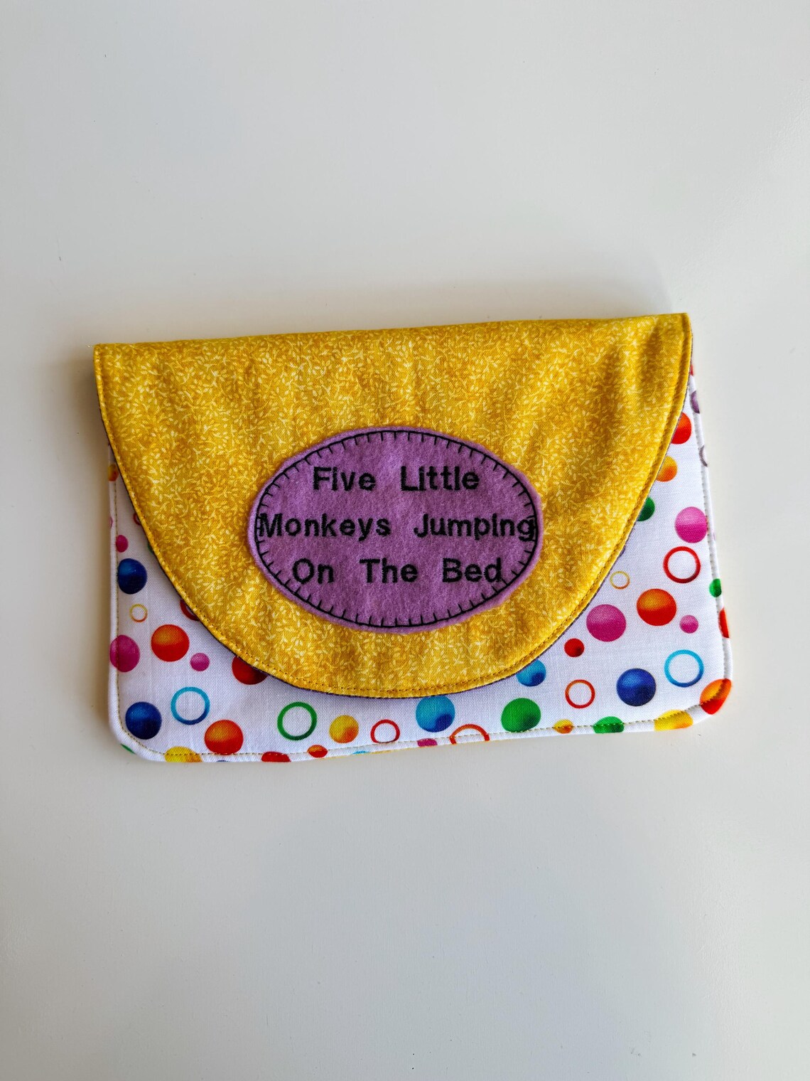 5 Little Monkeys Jumping on the Bed Felt Finger Puppet Story Bag ...