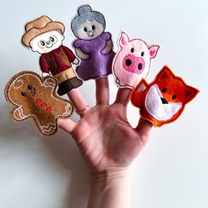 Gingerbread Man Felt Finger Puppet Story Bag, Storytelling for Kids ...