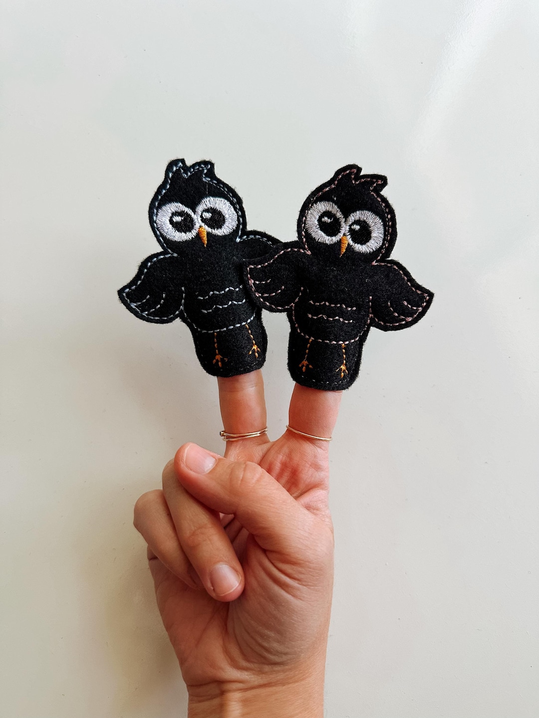 Two Little Blackbirds Felt Finger Puppet Story Bag, Storytelling for ...