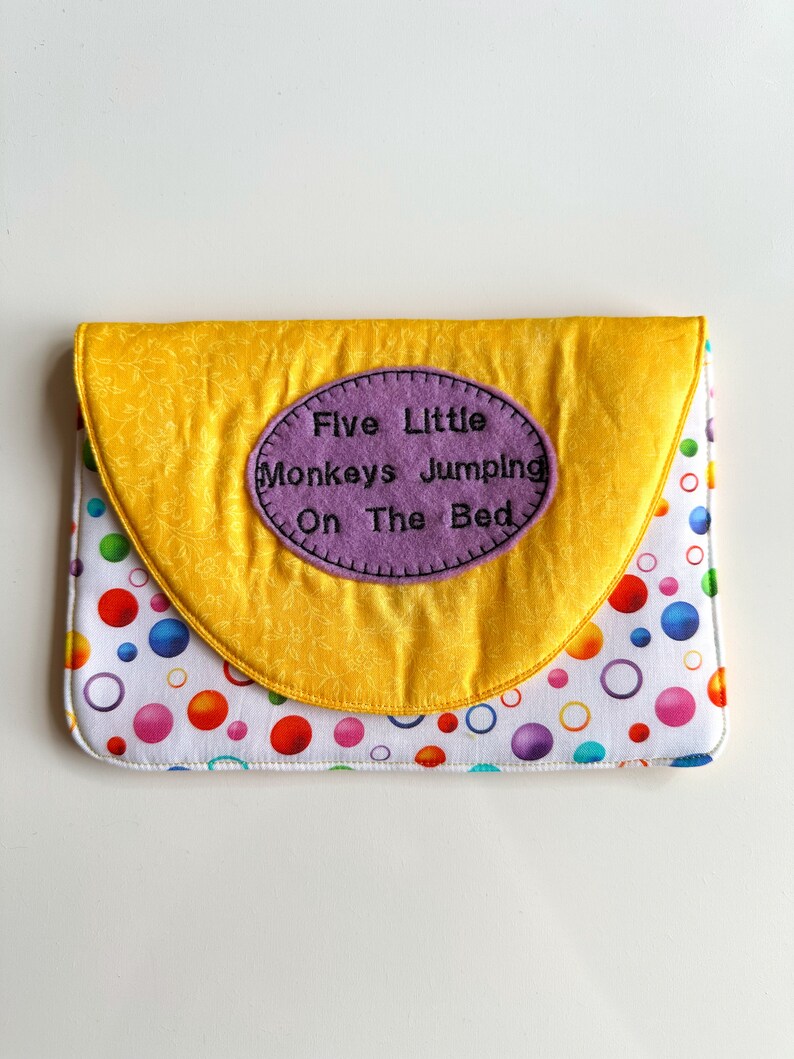 5 Little Monkeys Jumping on the Bed Felt Finger Puppet Story Bag ...