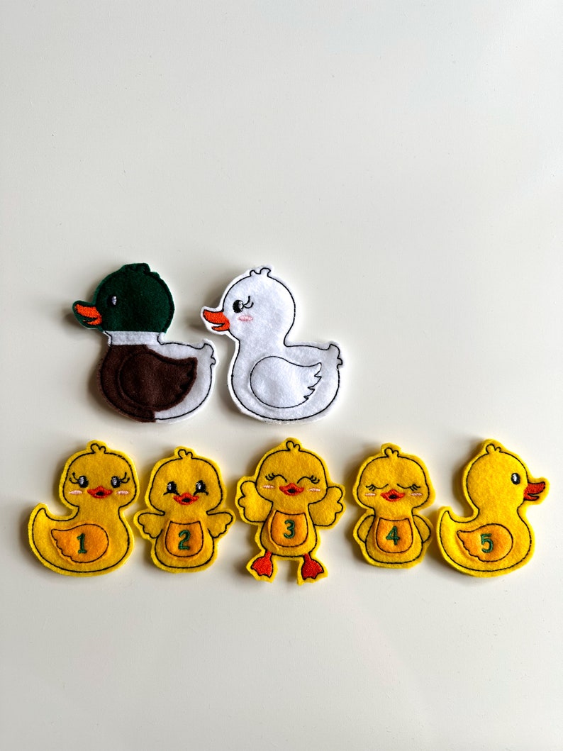 Five Little Ducks Felt Finger Puppet Story Bag, Storytelling for Kids ...