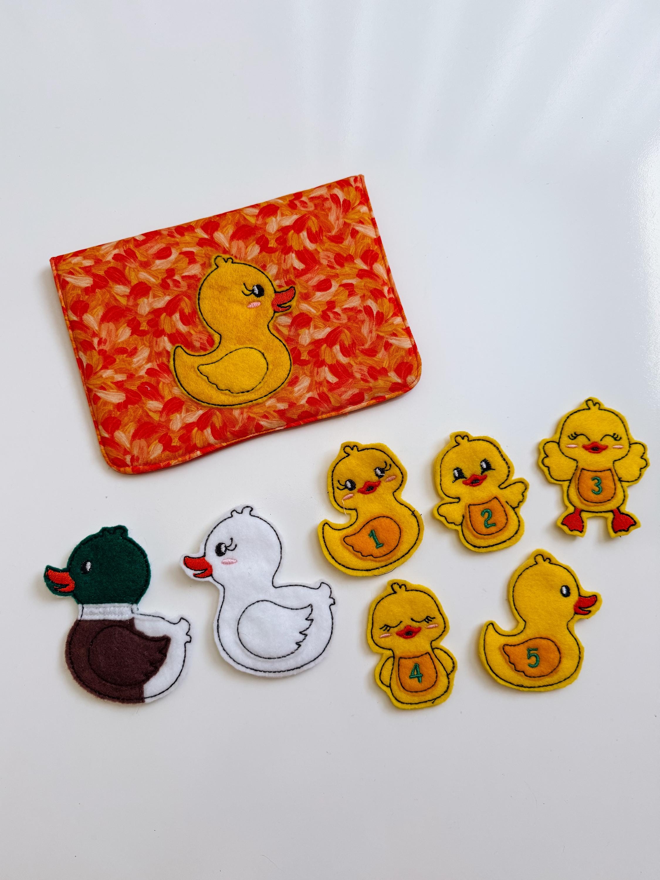 Five Little Ducks Felt Finger Puppet Story Bag, Storytelling for Kids ...