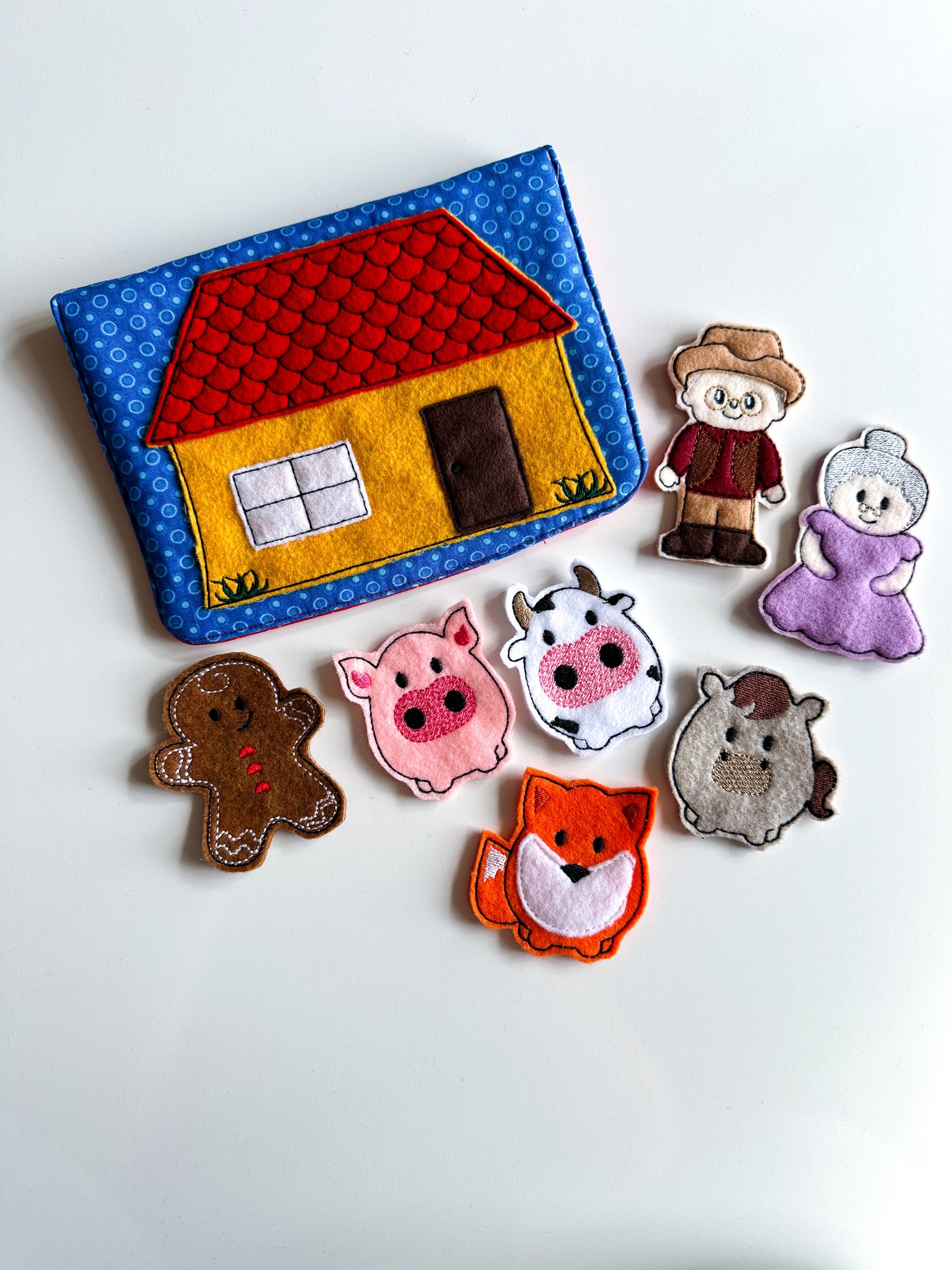 Gingerbread Man Felt Finger Puppet Story Bag, Storytelling for Kids ...