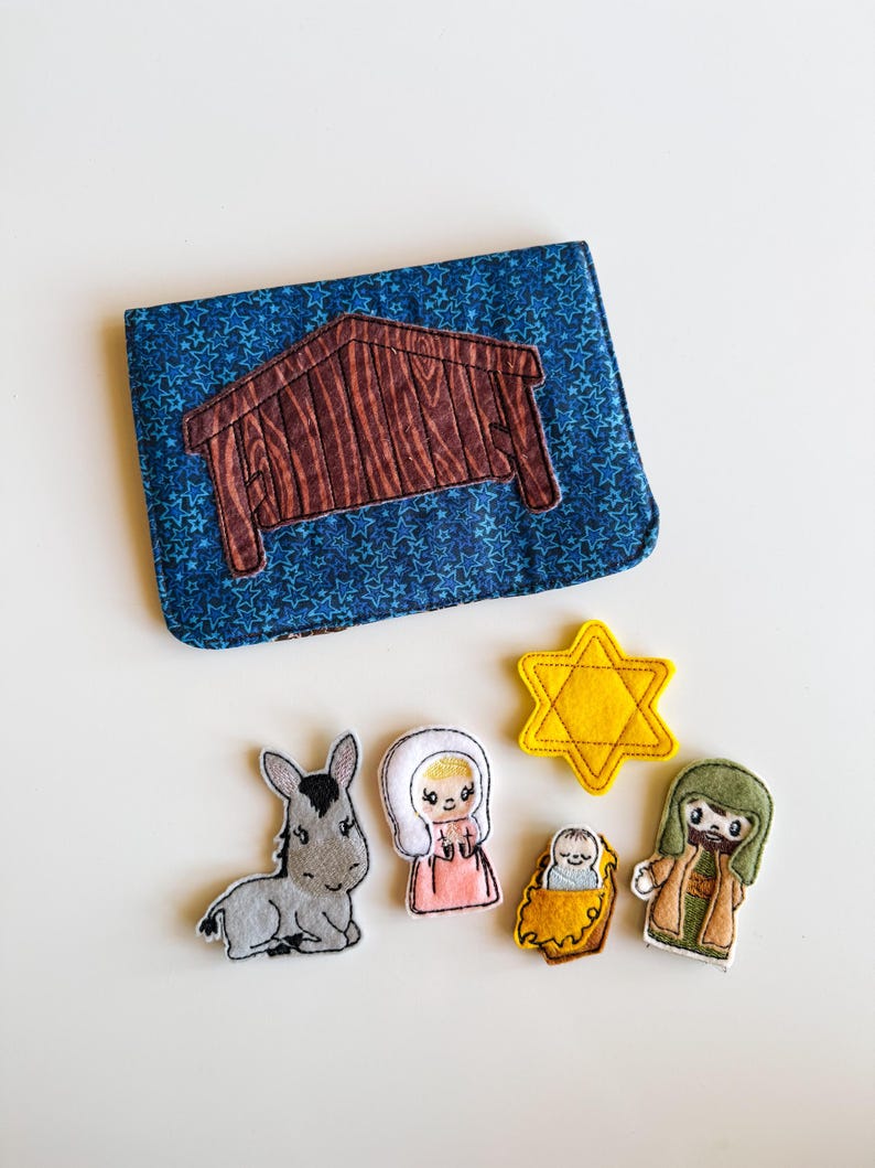 Nativity Felt Finger Puppet Story Bag, Storytelling for Kids ...