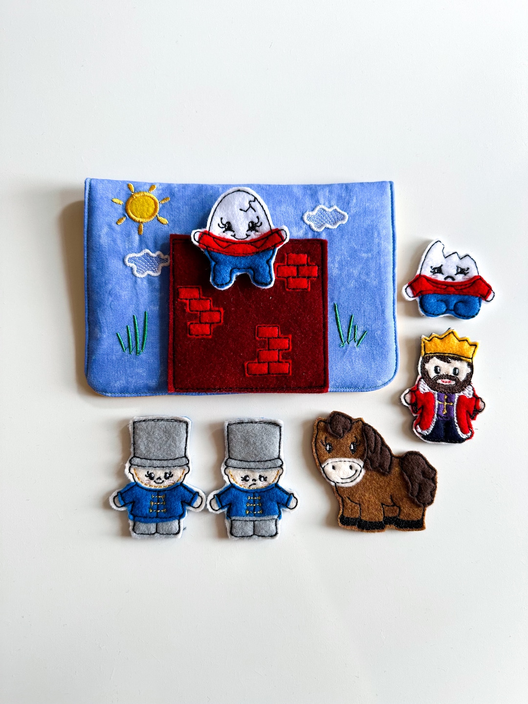 Humpty Dumpty Felt Finger Puppet Story Bag, Storytelling for Kids ...
