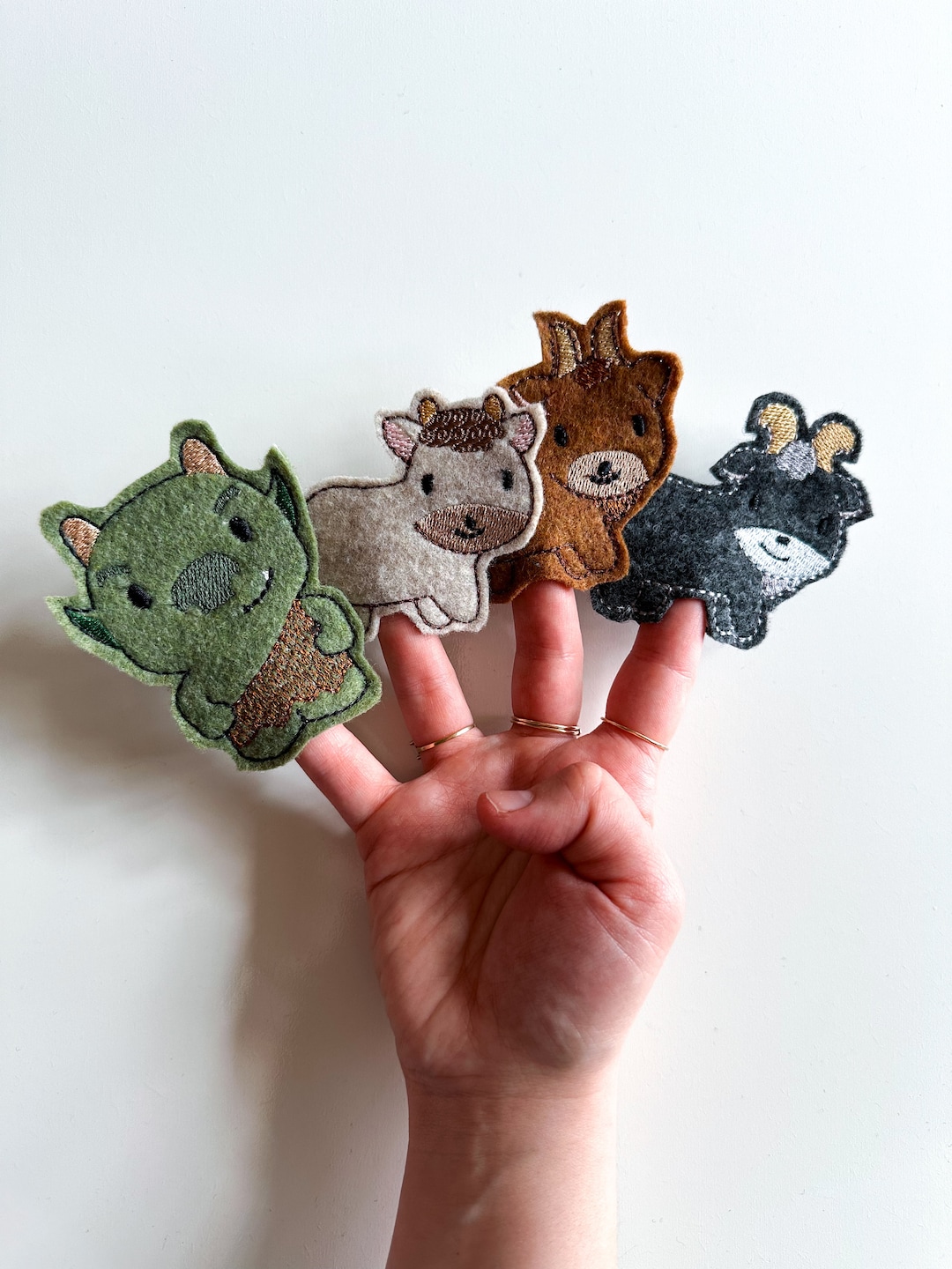 Billy Goats Gruff Felt Finger Puppet Story Bag, Storytelling for Kids ...